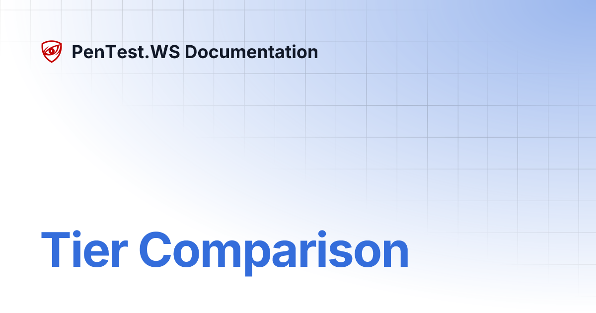Tier Comparison | PenTest.WS Documentation